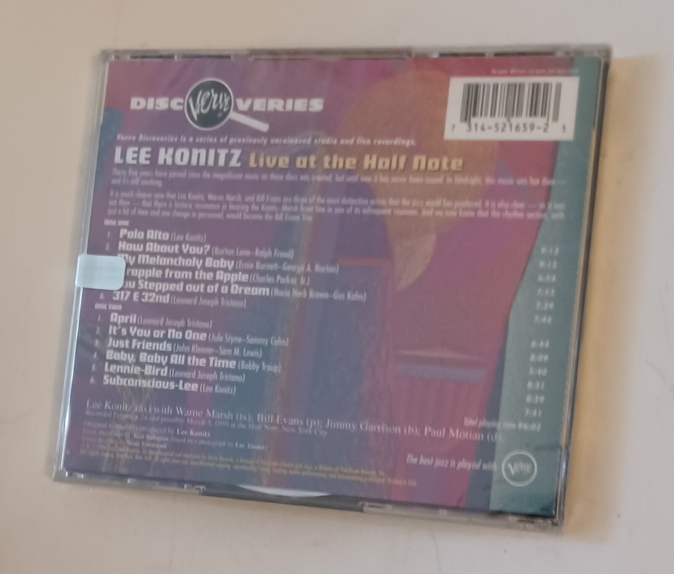 Lee Konitz Live at The Half Note Verve Brand New 2 CD Set! Sealed Jazz ...