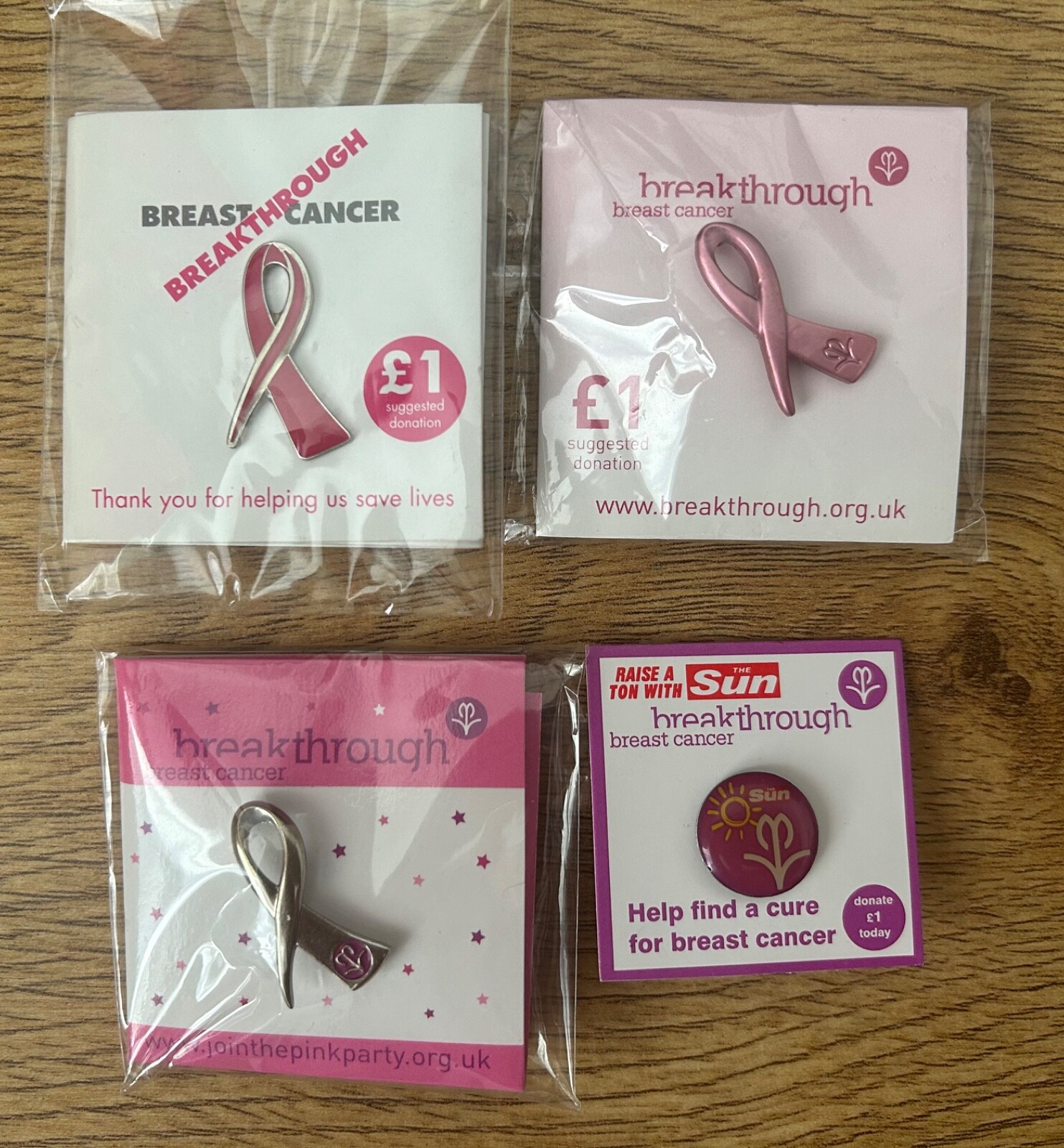 Breakthrough Breast Cancer Pin Badges | eBay UK