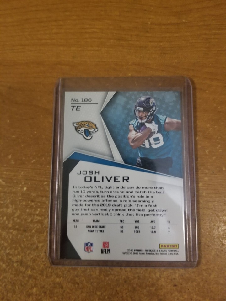 2019 PANINI ROOKIES & STARS FOOTBALL 49/49 TRUE BLUE #186 JOSH OLIVER ...
