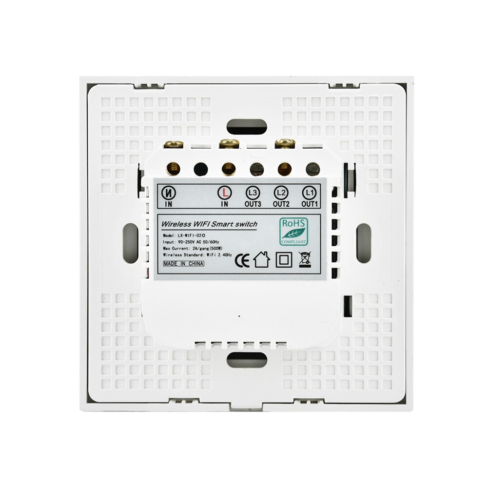 Remote Control 4 Gang WiFi Touch Light Switch APP Voice Control 90-250V ...