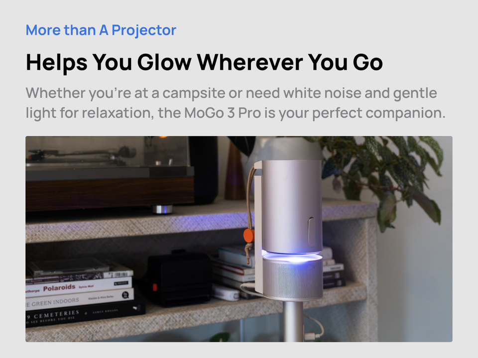 XGIMI MoGo 3 Pro Outdoor Projector Bundled with PowerBase Stand, 2.5hrs ...