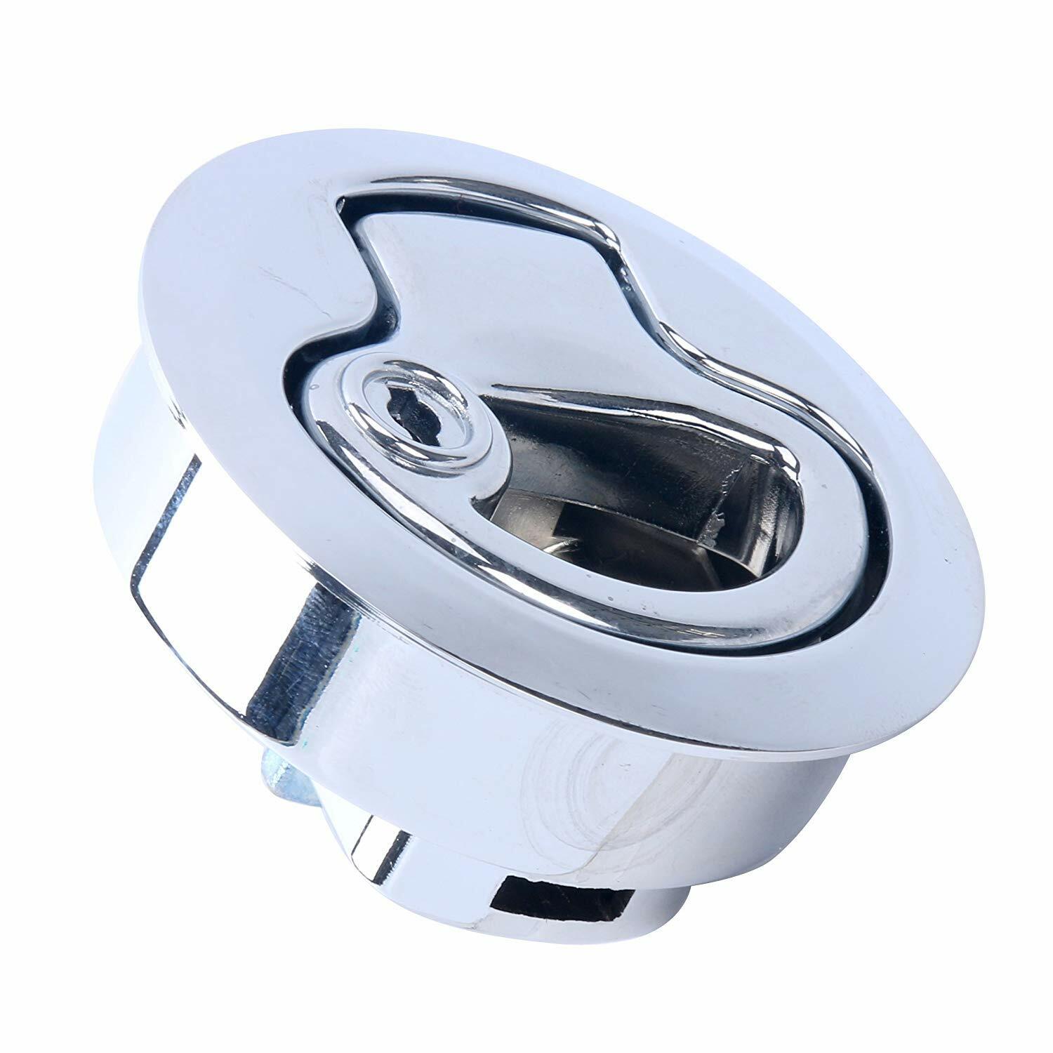 2 PCS Chrome 2" Marine Boat Locking Flush Pull Slam Latch Hatch with ...