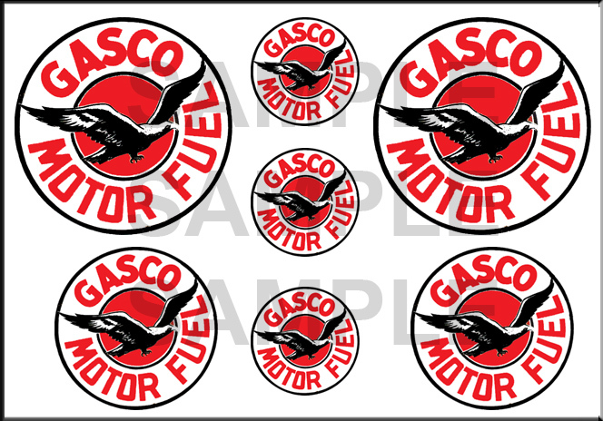 1 1/2 3/4 INCH GASCO MOTOR FUEL GAS STATION BUILDING SIGN DECALS ...