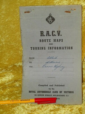 Late 1950's RACV 19-Pg ROUTE MAP Adelaide to Melbourne TOURING ...