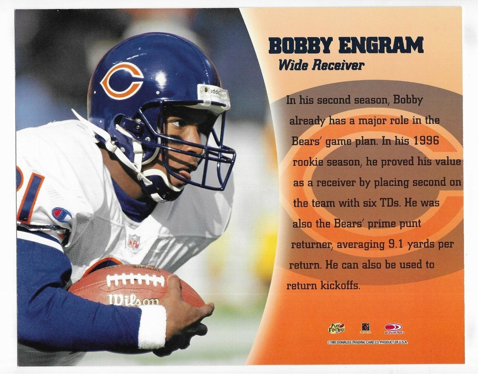 Bobby Engram 1997 LEAF NFL SIGNATURE 8x10 JUMBO PHOTO AUTOGRAPH CARD ...