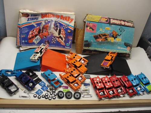 VINTAGE LOT KENNER SSP SMASH-UP DERBY 15 CARS ~ BOXES ~ PARTS ~ STARS ...