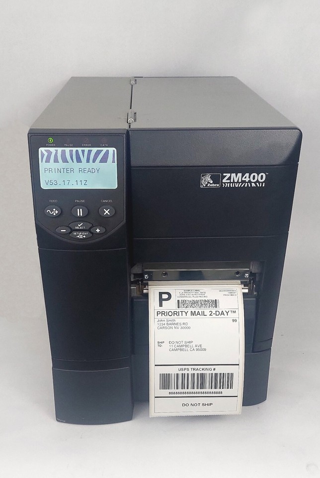 Zebra ZM400 Direct & Thermal Transfer Barcode Label Printer (USB ...