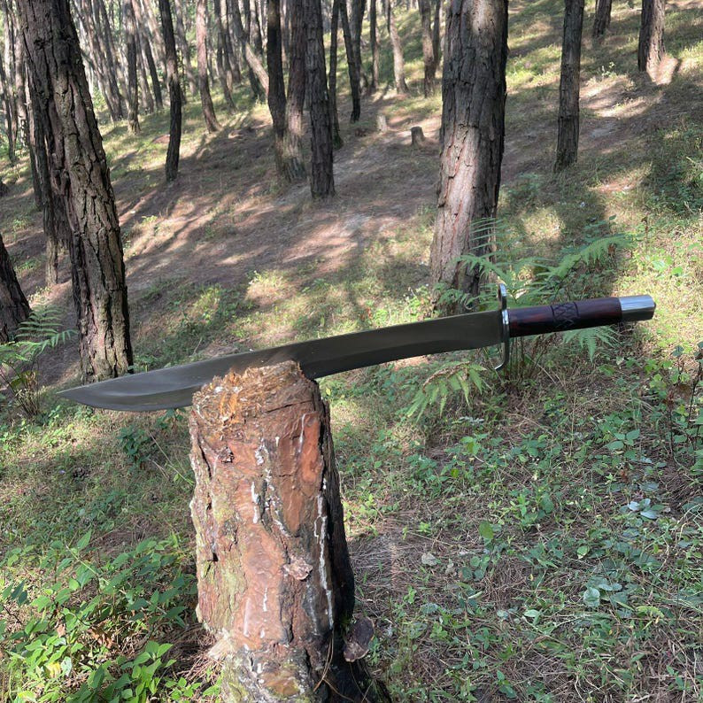 Custom Handmade Carbon Steel Blade Survival Viking Sword | Hunting ...