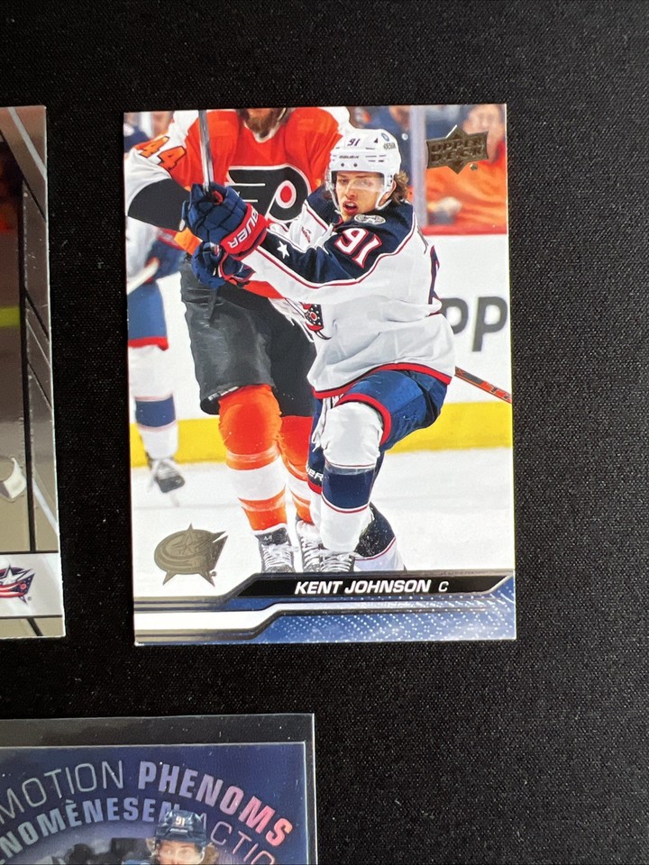 Kent Johnson 3 Card NHL Ice Hockey Trading Card Lot Jackets In Motion ...