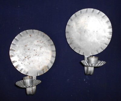 VINTAGE PAIR OF EARLY 20th CENTURY COLONIAL TIN SCONCES | eBay