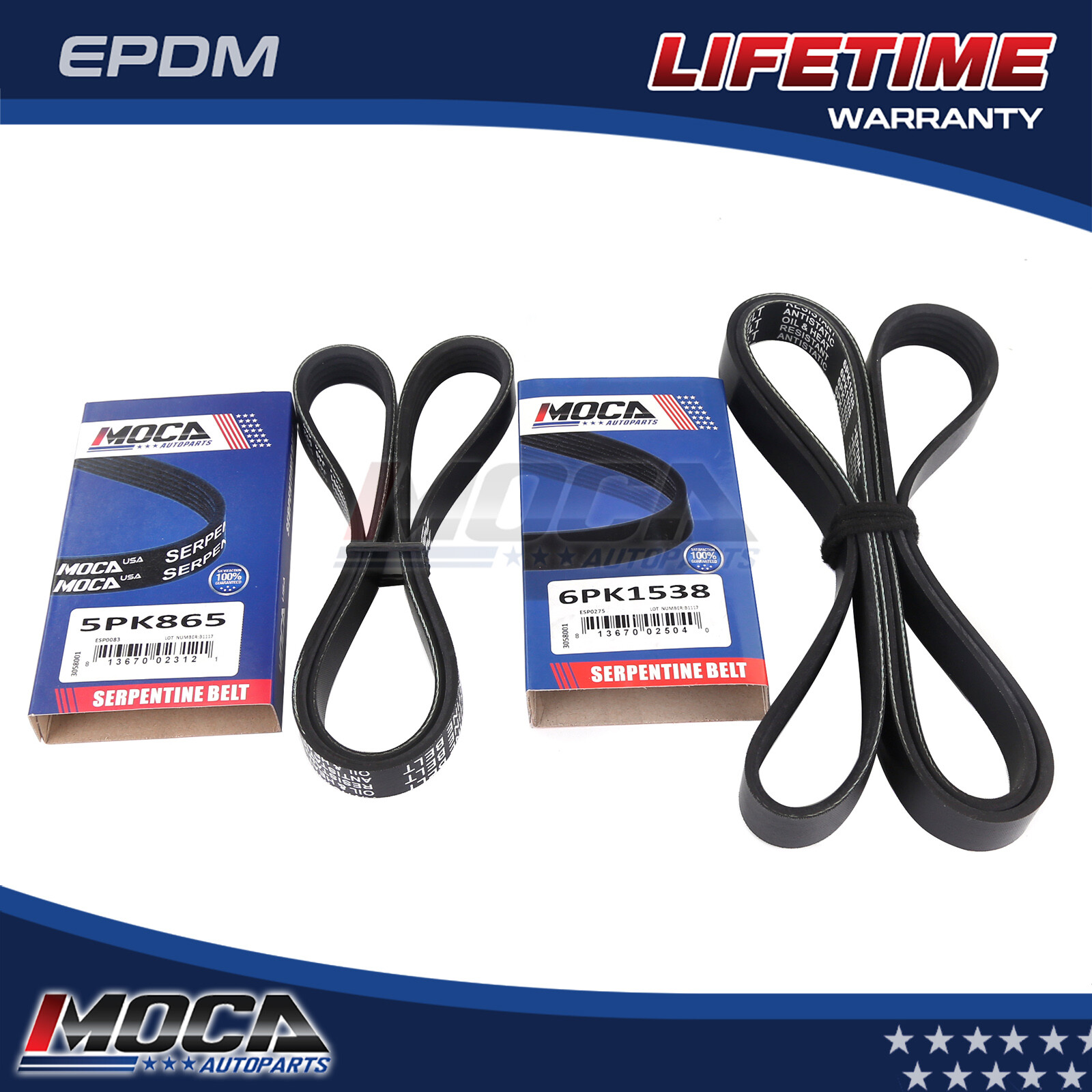 2 SERPENTINE AC Alternator Steering Pump Drive Belt Set for BMW 6PK1538 ...