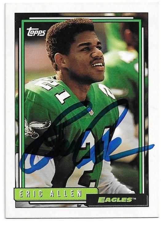 ERIC ALLEN Autographed Signed 1992 Topps card #455 Philadelphia Eagles ...