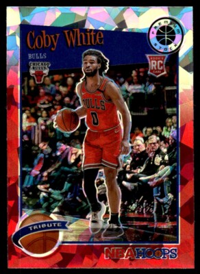 2019-20 Hoops Premium Stock Red Cracked Coby White Rookie Chicago Bulls ...