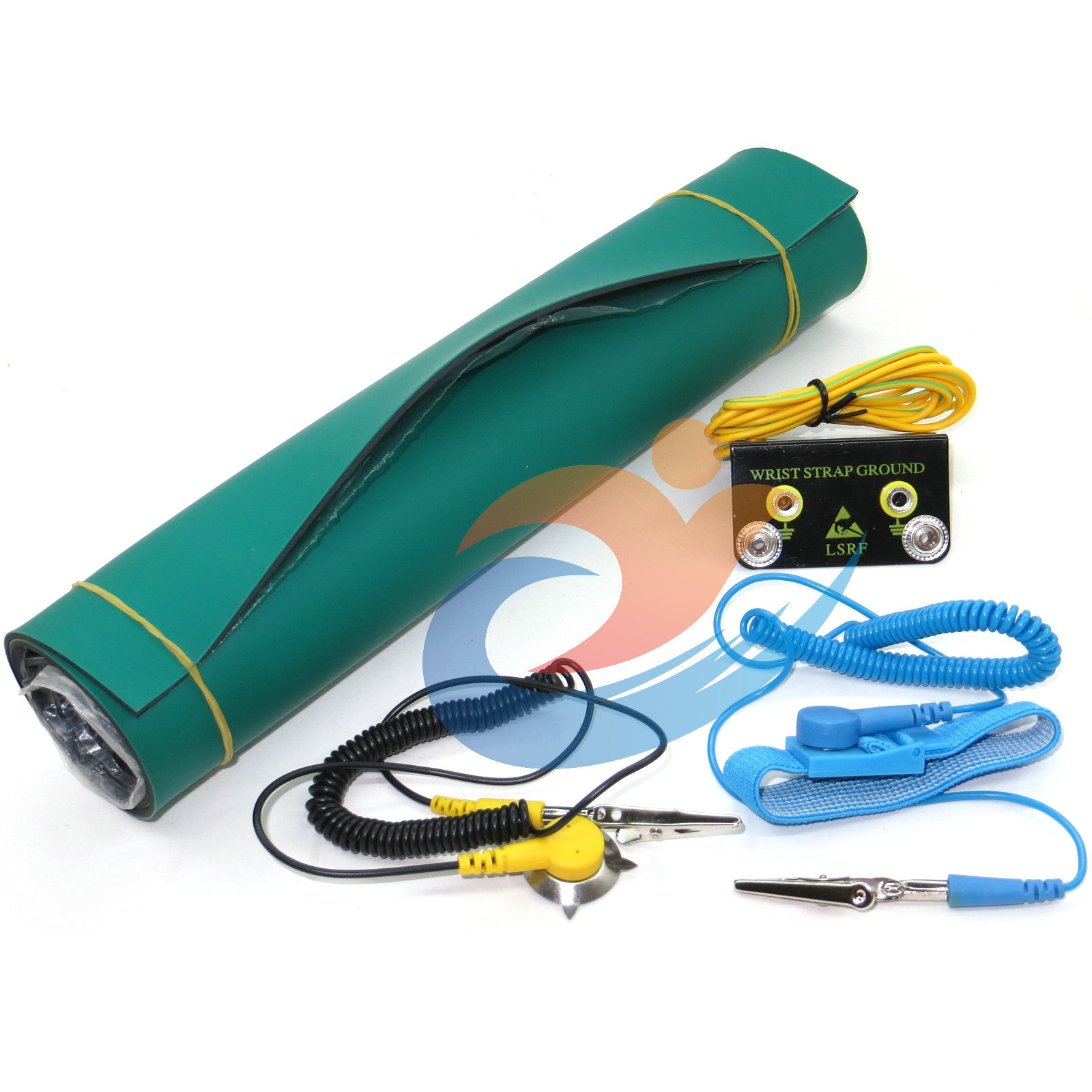 Green Desktop Anti Static ESD Grounding Mat 12x16" + Cord + Wrist Strap ...