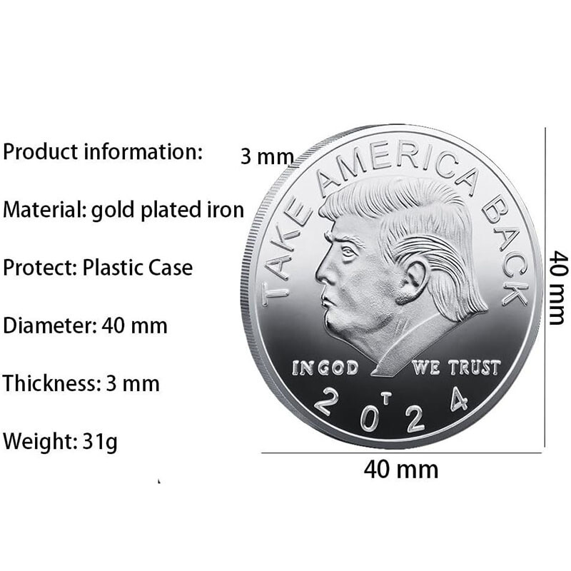 10 Pack President MAGA Coin Protective Case 2024 MAGA Coin Collectible ...
