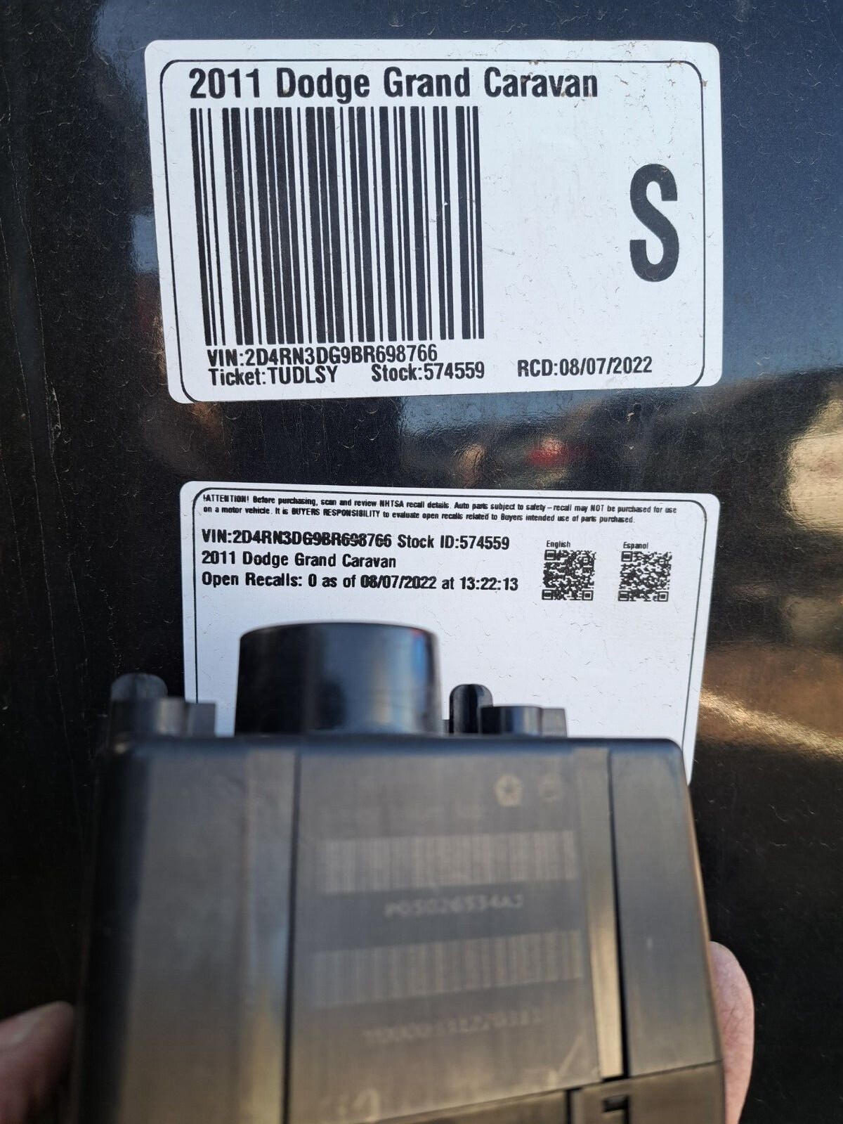 2011 MOPAR DODGE WIRELESS IGNITION NODE SWITCH MODULE P68284720AA ...