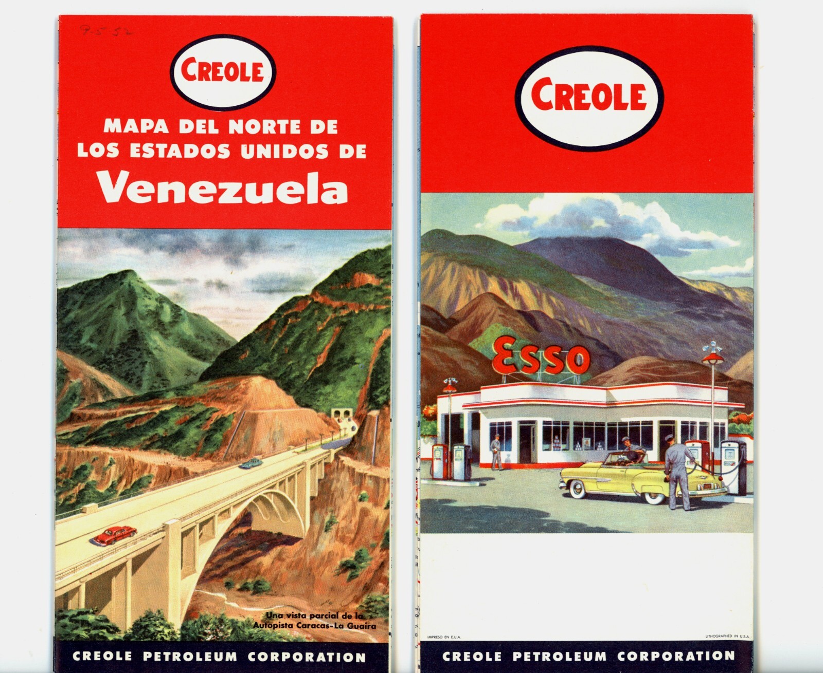 Vintage 1952 Venezuela (Spanish Edition) Road Map –Creole Petroleum ...
