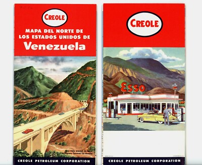 Vintage 1952 Venezuela (Spanish Edition) Road Map –Creole Petroleum ...