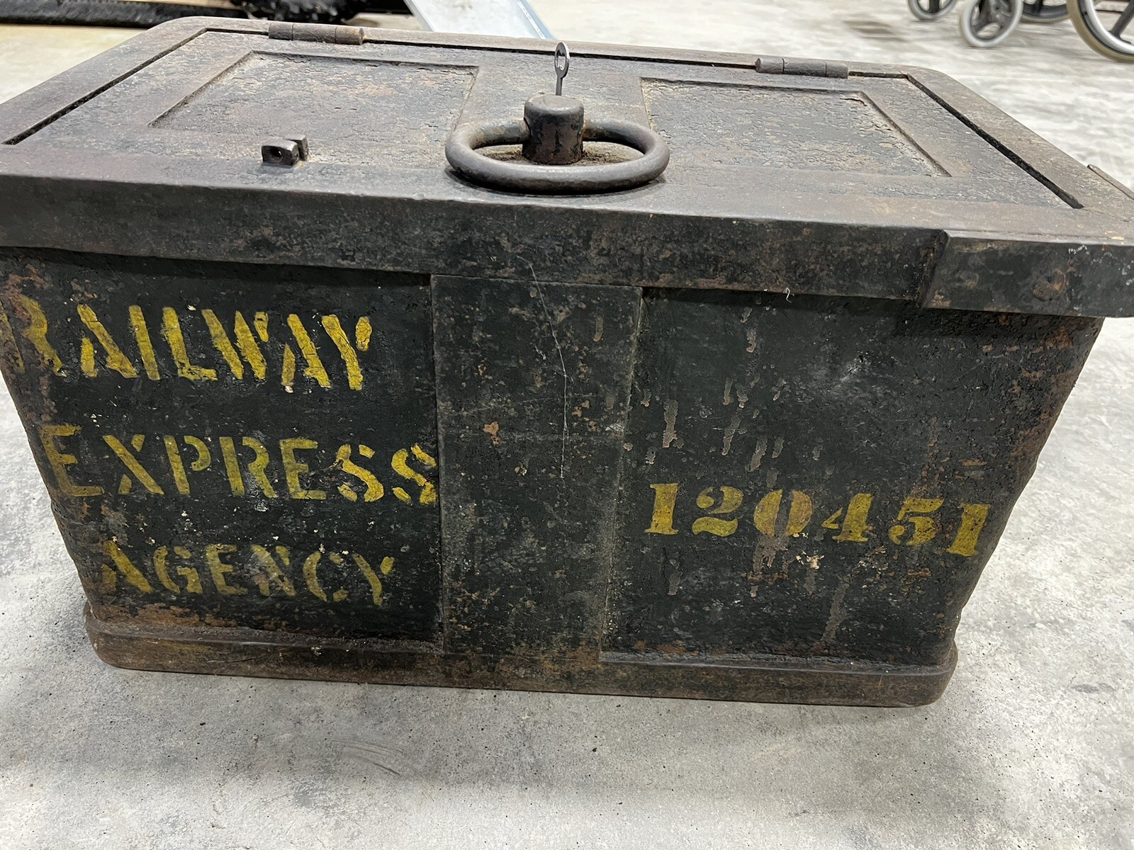 Antique REA Railroad Train Strong Box money Safe | eBay
