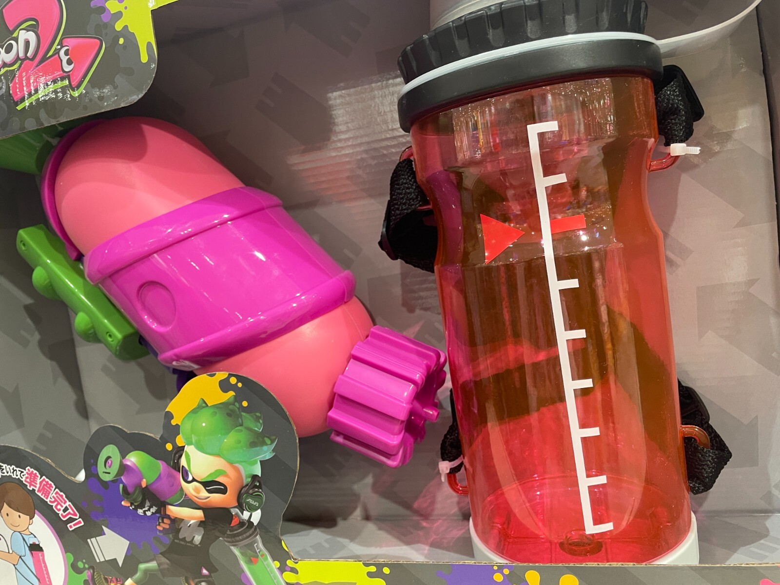 Splatoon 2 Splat Shooter Water Gun Ink Tank Set Neon Pink 6 Year and up ...