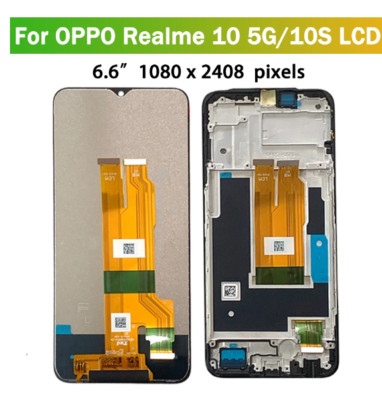 For OPPO Realme 10 5G RMX3663 For Realme 10s LCD Display Touch Black 6. ...
