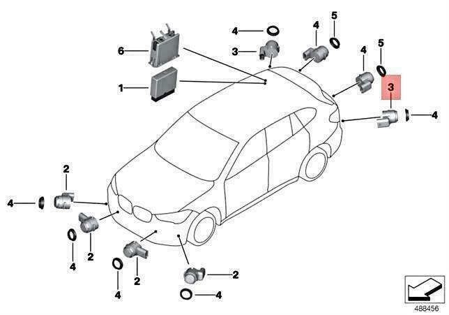 BMW X1 X4 M X6 F16 F26 F39 ULTRASONIC SENSOR DARK SHADOW 66207850470 NO ...