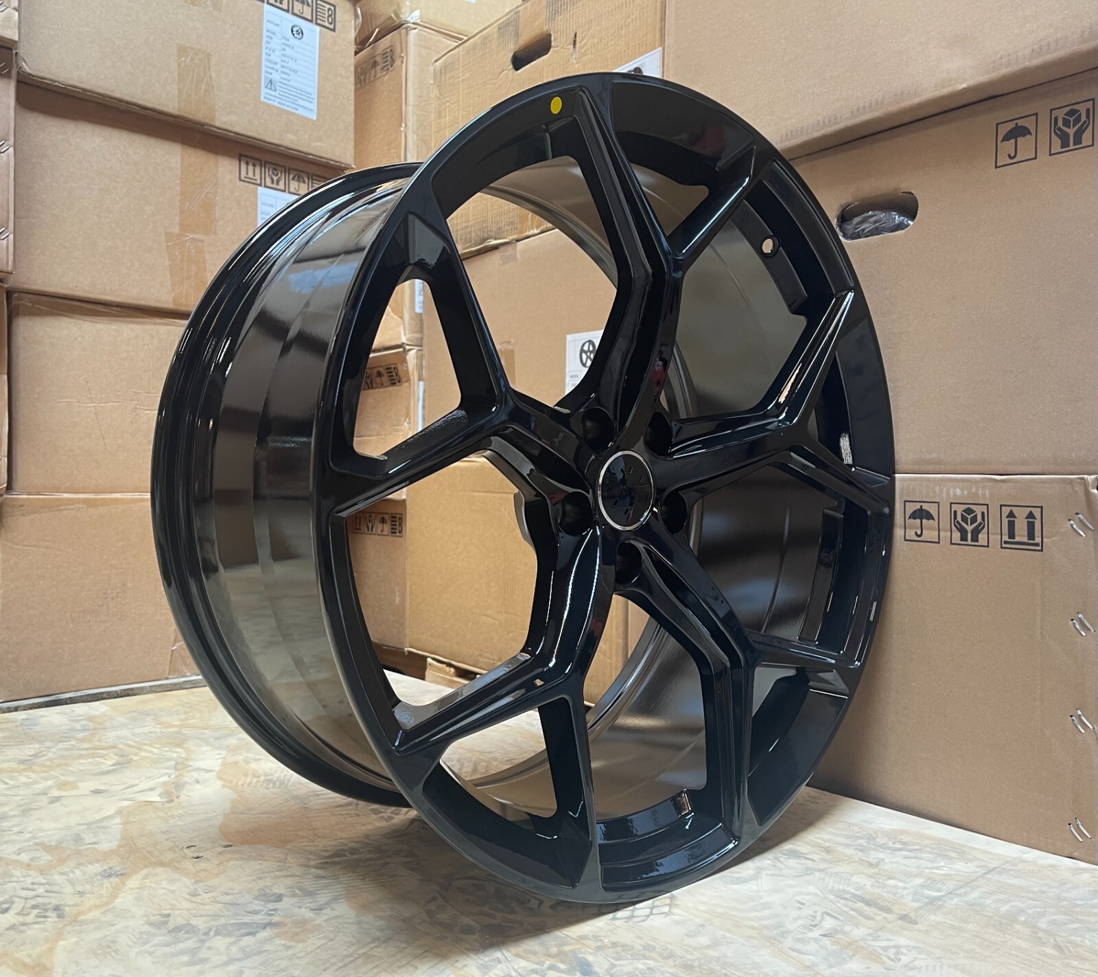 4 New 21" 21x9 5x112 +26 Gloss Black Wheels Fit Audi A6 A7 A8 SQ5 SQ8 ...