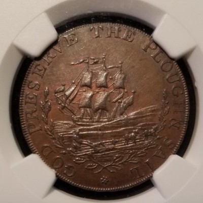 1790's GREAT BRITAIN 1/2 PENNY D&H-34 SUFFOLK-IPSWICH ROBERT MANN NGC ...