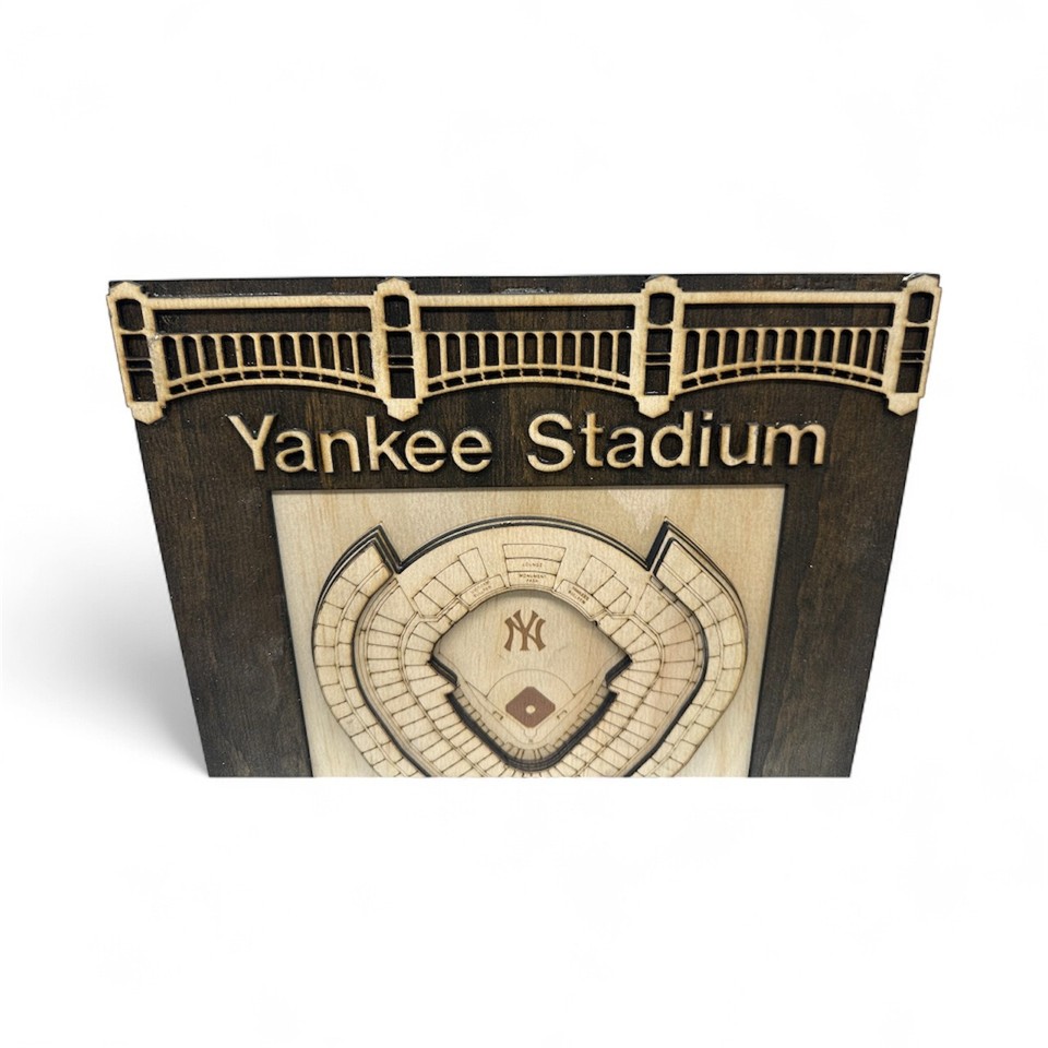 Yankee Stadium 3D Wood Map, Laser Engraved Baseball Wall Art FREE ...