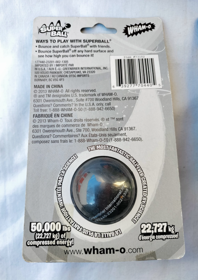 VTG WHAM-O Original SuperBall Whamo Bouncing BALL Zectron Rubber Sz 1.5 ...