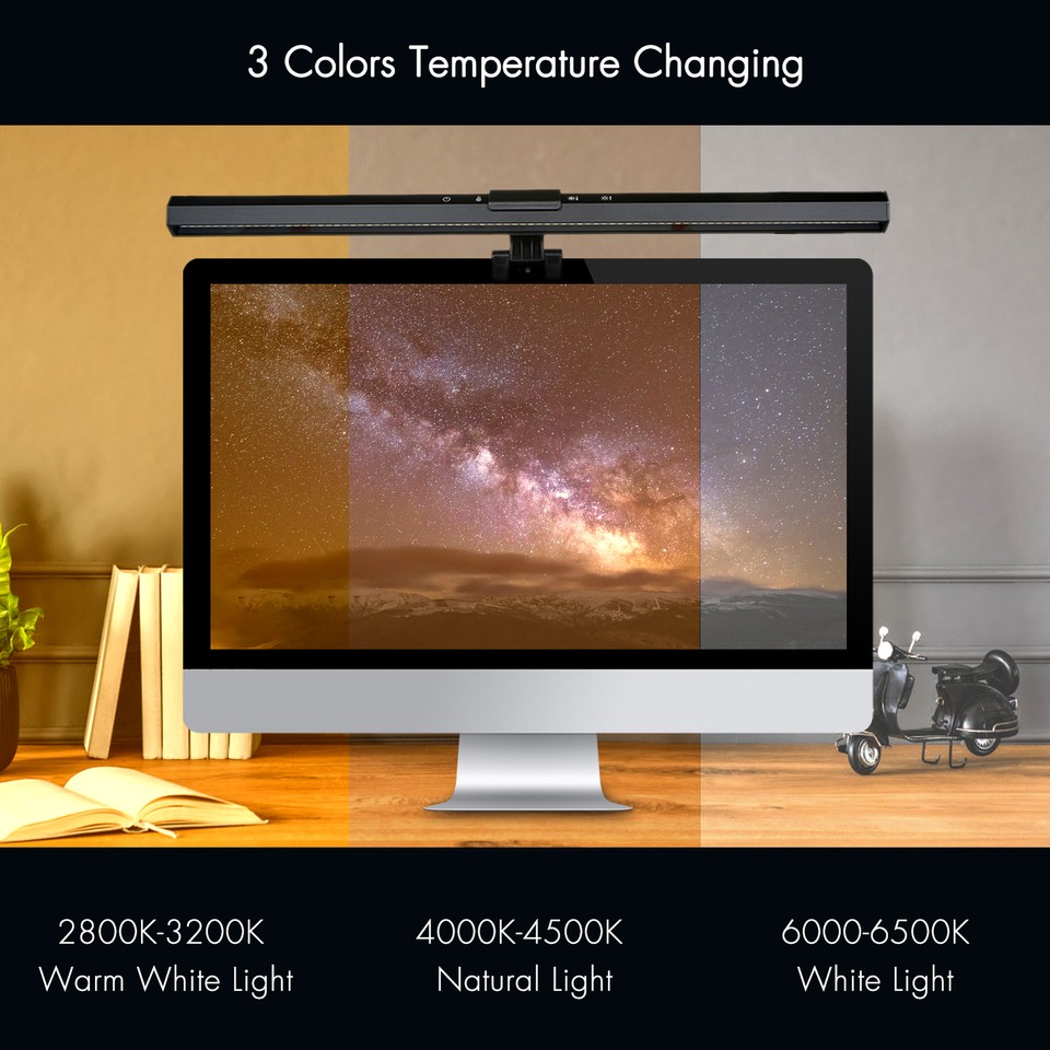LED Screen Bar Light USB Computer Monitor Eye-Caring Reading Desk Lamp ...