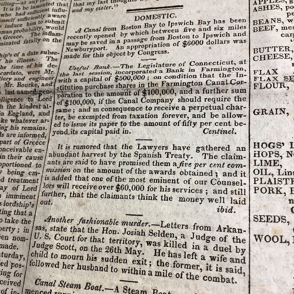1824 RARE BOUND NEW ENGLAND FARMING NEWSPAPERS / PUBLICATIONS | eBay