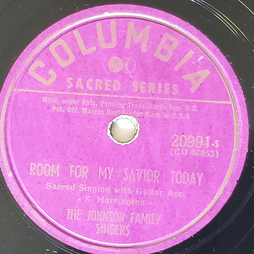 1952 Sacred Johnson Family Singers 78 rpm Record 10 in Columbia 20991 ...