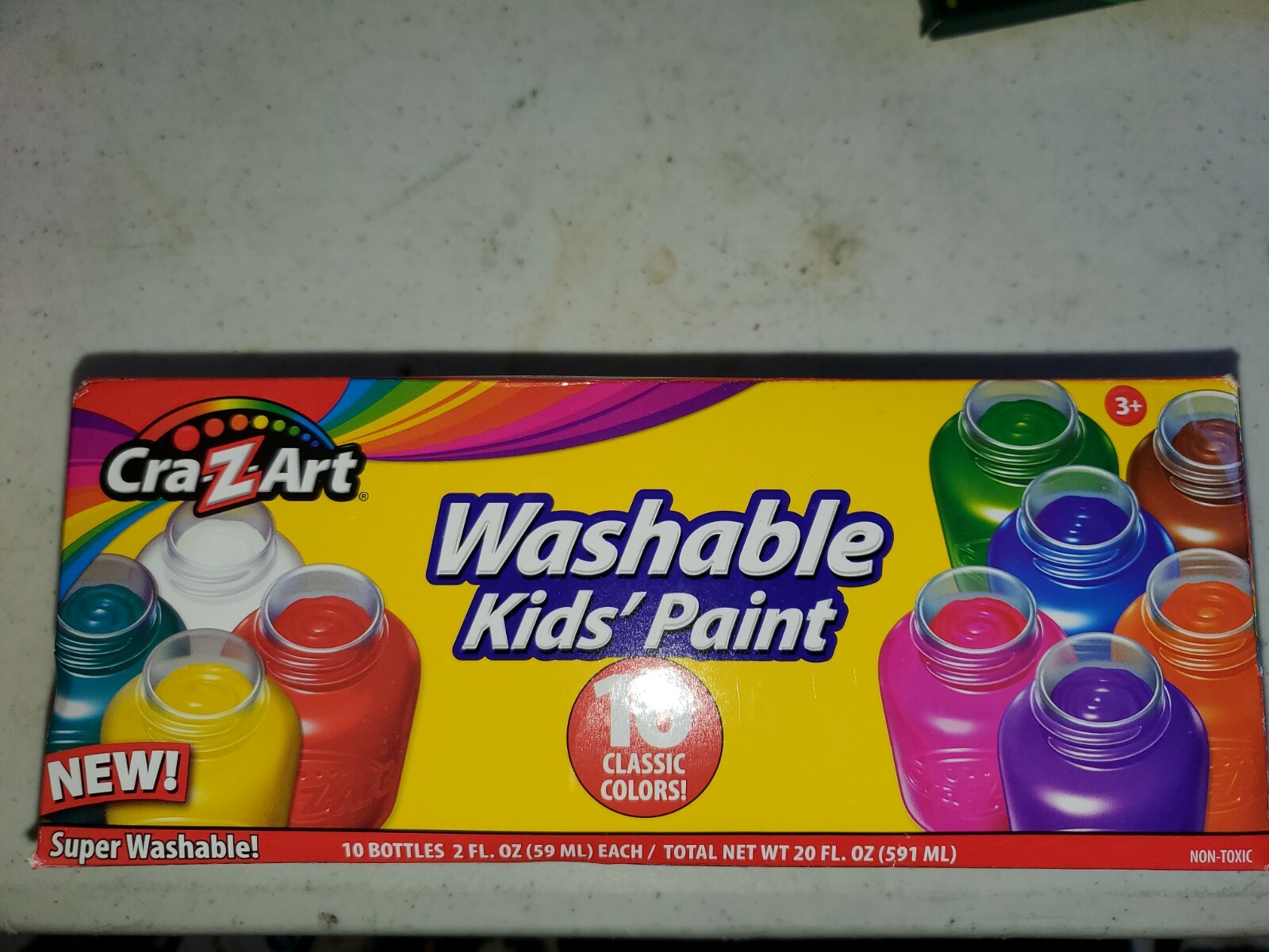 Set of 2 CRA-Z-ART Washable Kids Paint 10 Classic Colors 2oz Color ...