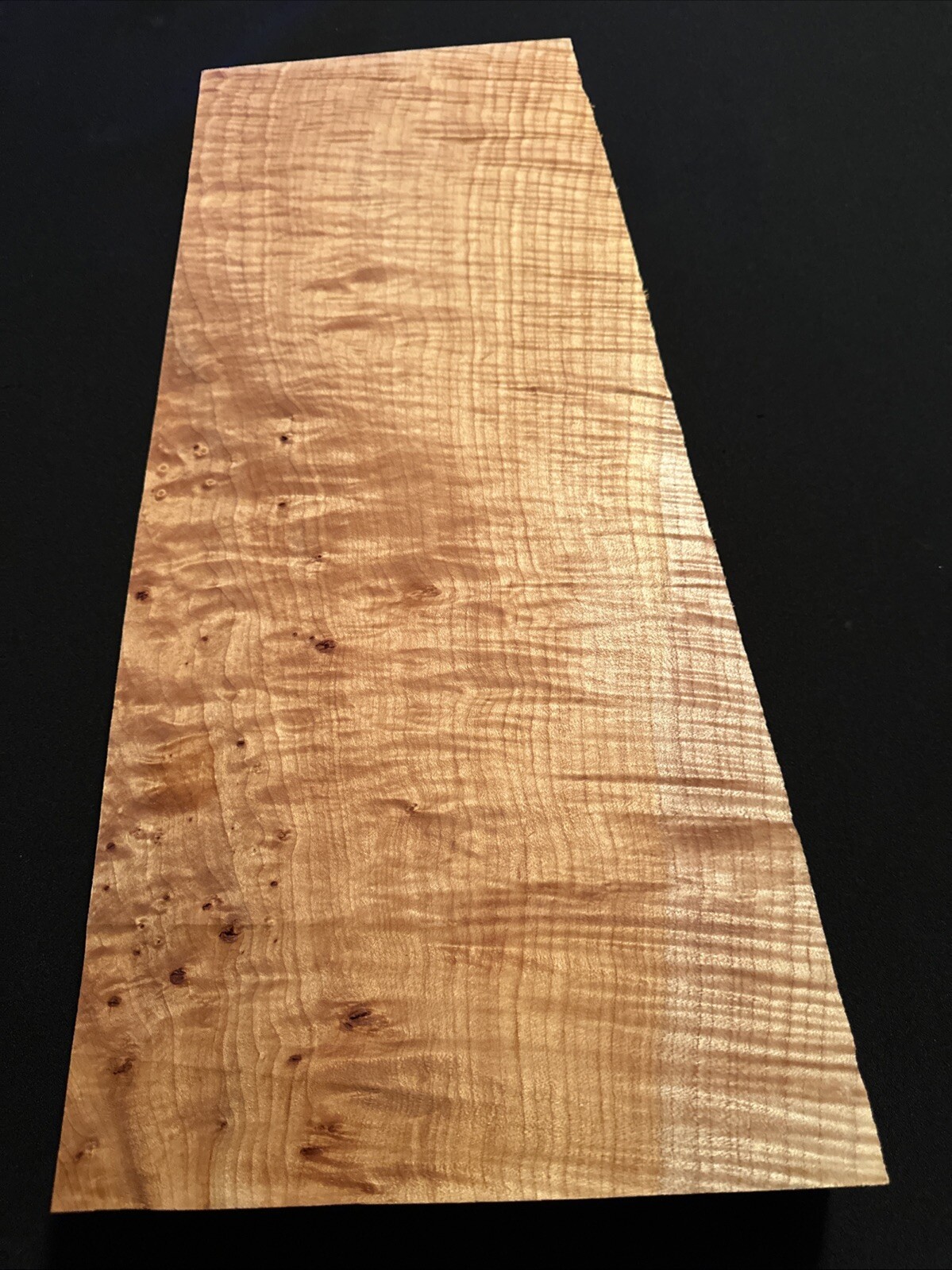 5A Fiddleback Maple, 20 1/4” Long, 7 3/4” To 9 7/8” Widest, 1 3/4 ...