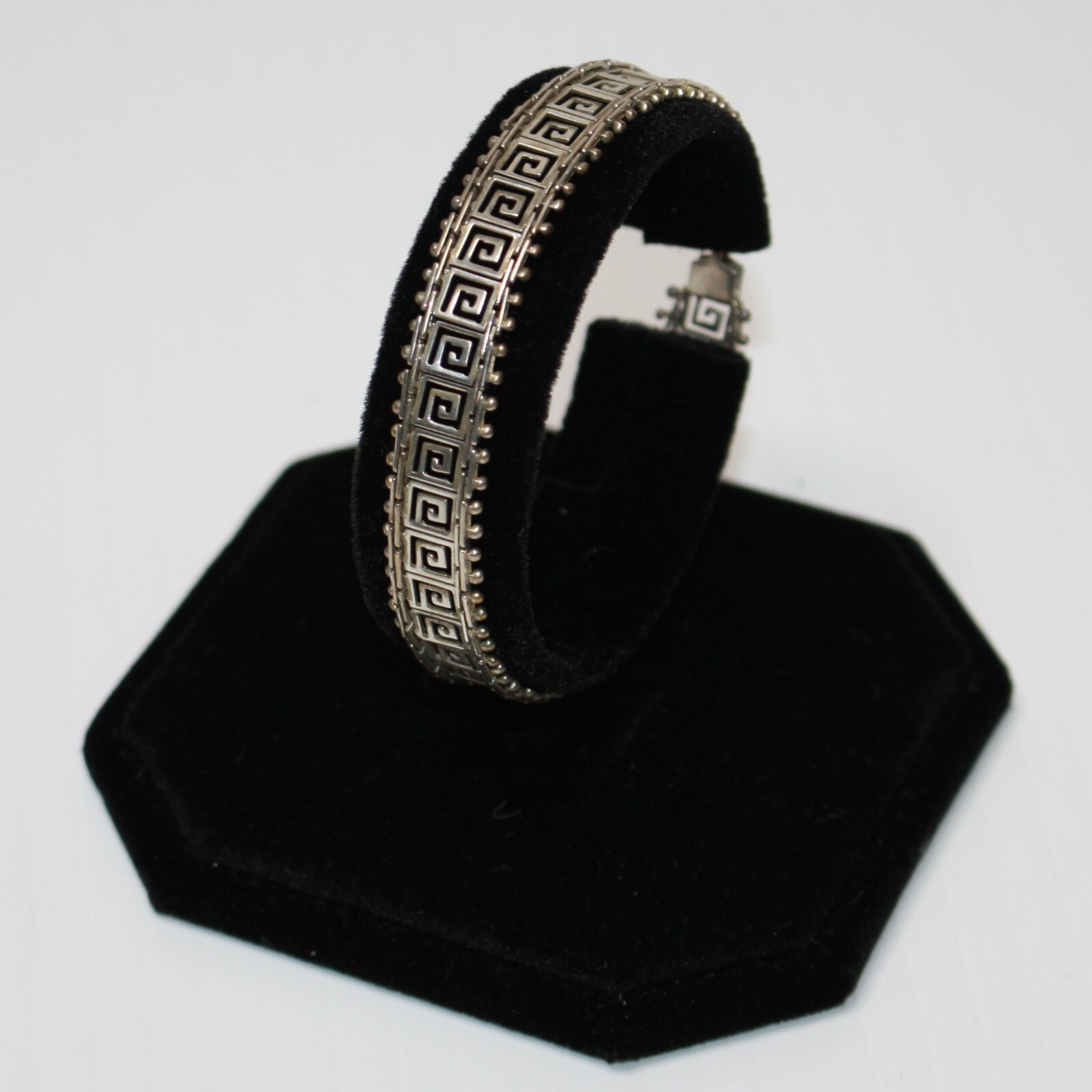 Greek Greca Patterned Sterling Silver Bracelet - Gem