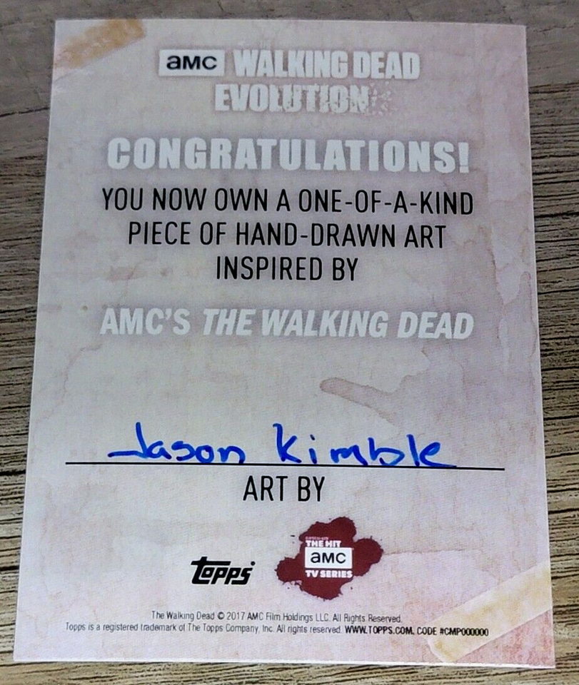 Topps Walking Dead Evolution Sketch Card by Jason Kimble | eBay