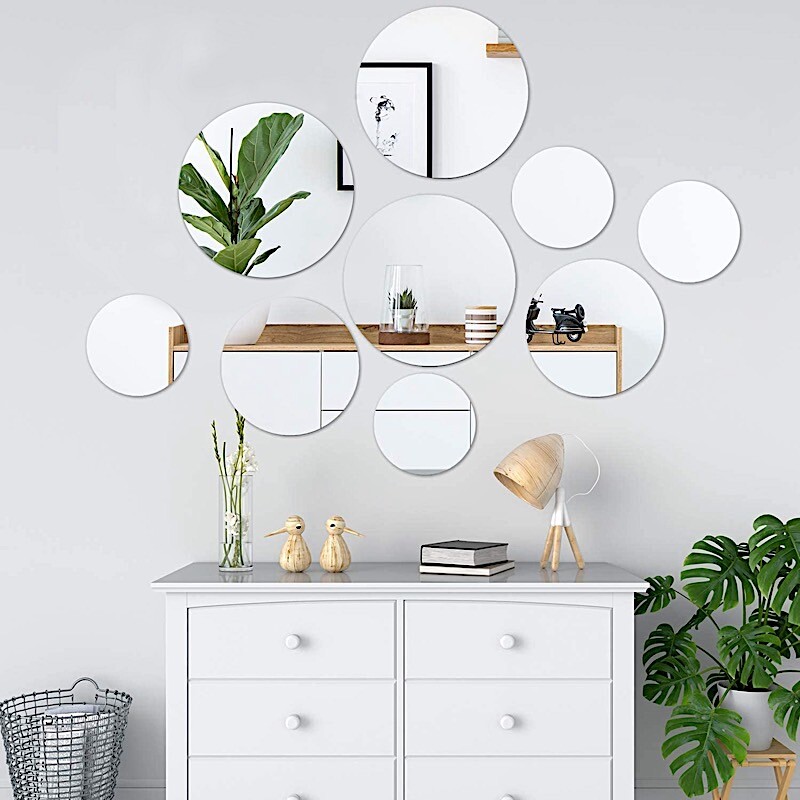 16" wide ROUND MIRRORS Party Wedding Centerpieces Wall Table Decorating ...