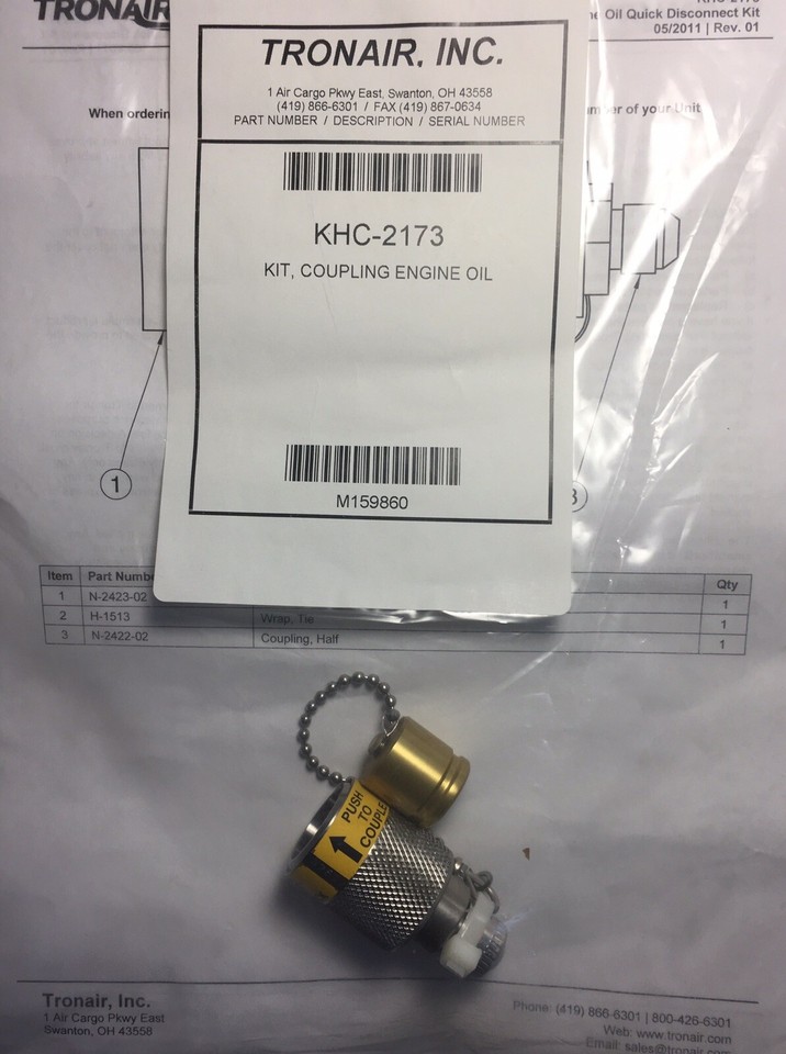 Tronair KHC-2173 Kit Coupling Engine Oil QUICK DISCONNECT CSD IDG ...