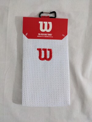 Wilson Microfiber Tri-Fold Golf Towel Lot Of 2 w/Carabiner Hook ...