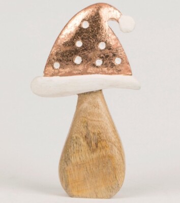 Sass & Belle Large Copper Spotty Santa’s Hat Toadstool Standing ...