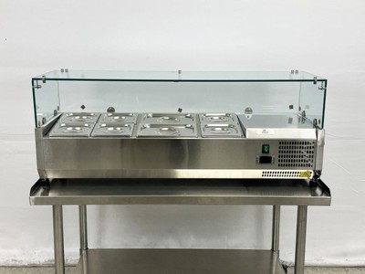 48" Commercial 8 Pan Refrigerated Prep Table Salad Fruit Sauce Bar ...