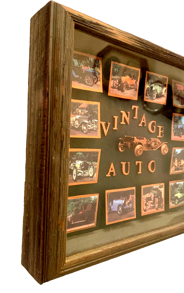 Vintage Auto Shadow Wall Hanging Box Metal Car W/Vintage Auto Photos 11 ...