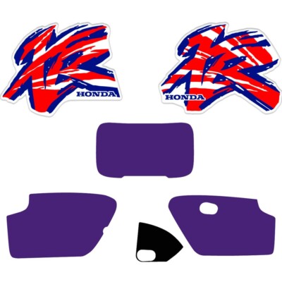 Tank decals graphics side covers and headlamp purple for honda XR250R ...