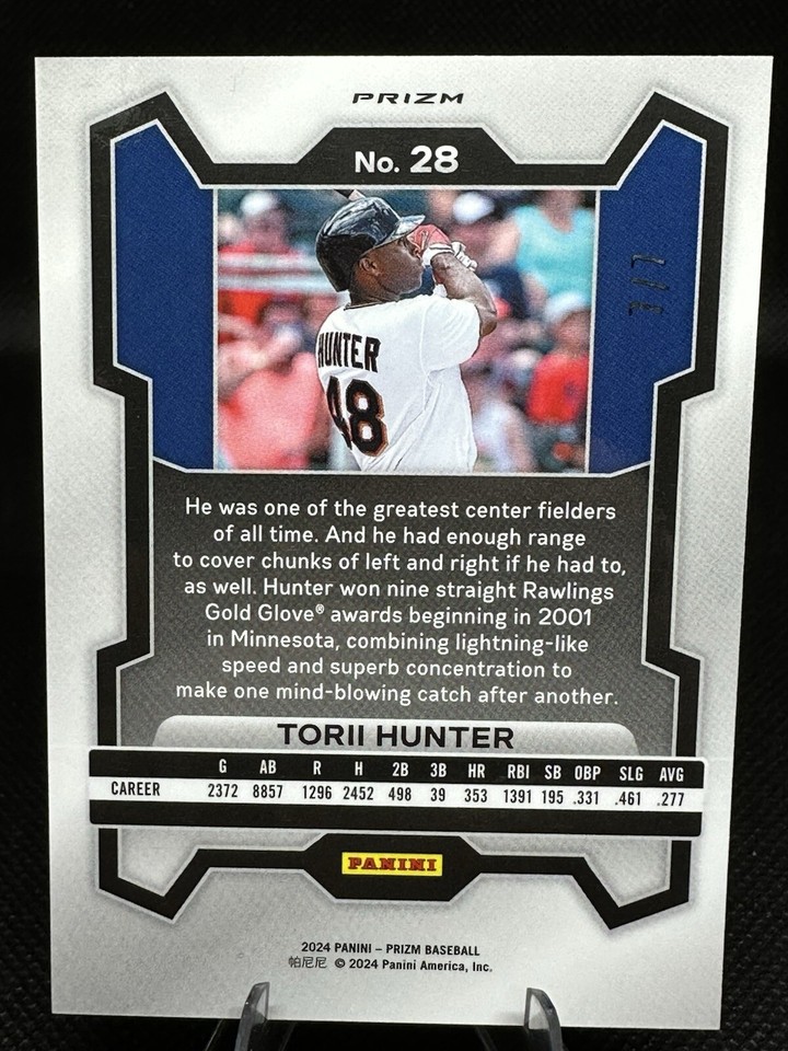 Torii Hunter 2024 Panini Prizm Baseball Gold Shimmer Prizm 7/7 FOTL ...