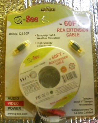 NEW Old Srock GENUINE Q-SEE QS60F 60 FT RCA EXTENSION CABLE SEALED | eBay