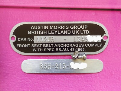 Classic mini cooper part chassis plate austin morris mini mk1,2,3 ...