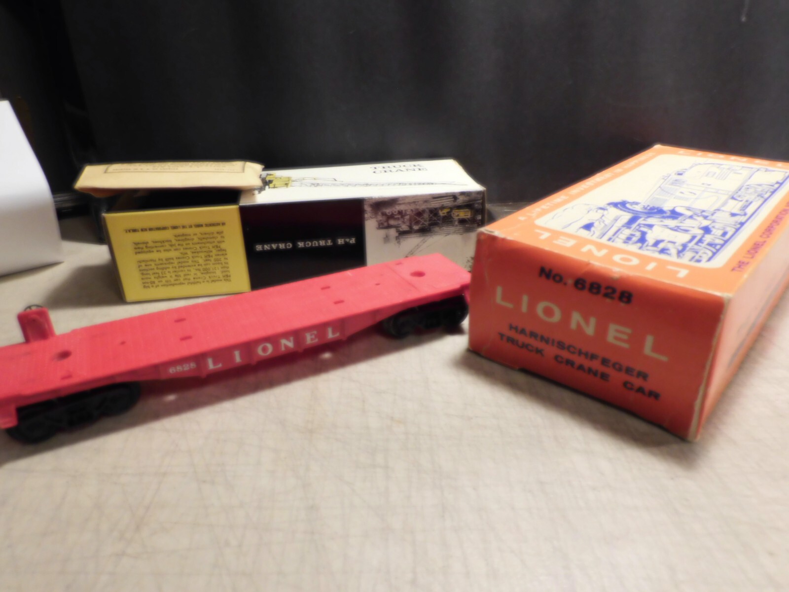 Rare Lionel 6828 Harnischfeger Crane Car Red Flat Car new | eBay