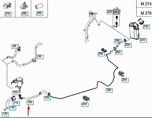 NEW MERCEDES BENZ GLK CLASS X204 PURGE LINE A2044713115 12-14 ORIGINAL ...