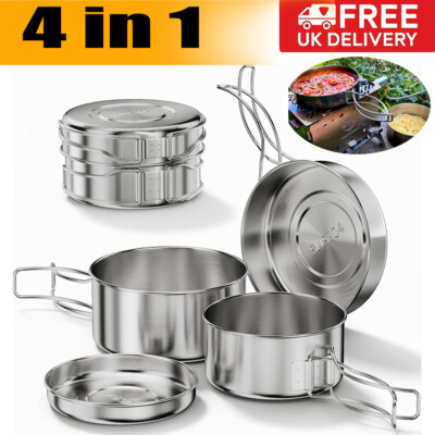 Camping Cooking Set Non Stick Folding Camp Pot Pan Saucepan Kettle ...